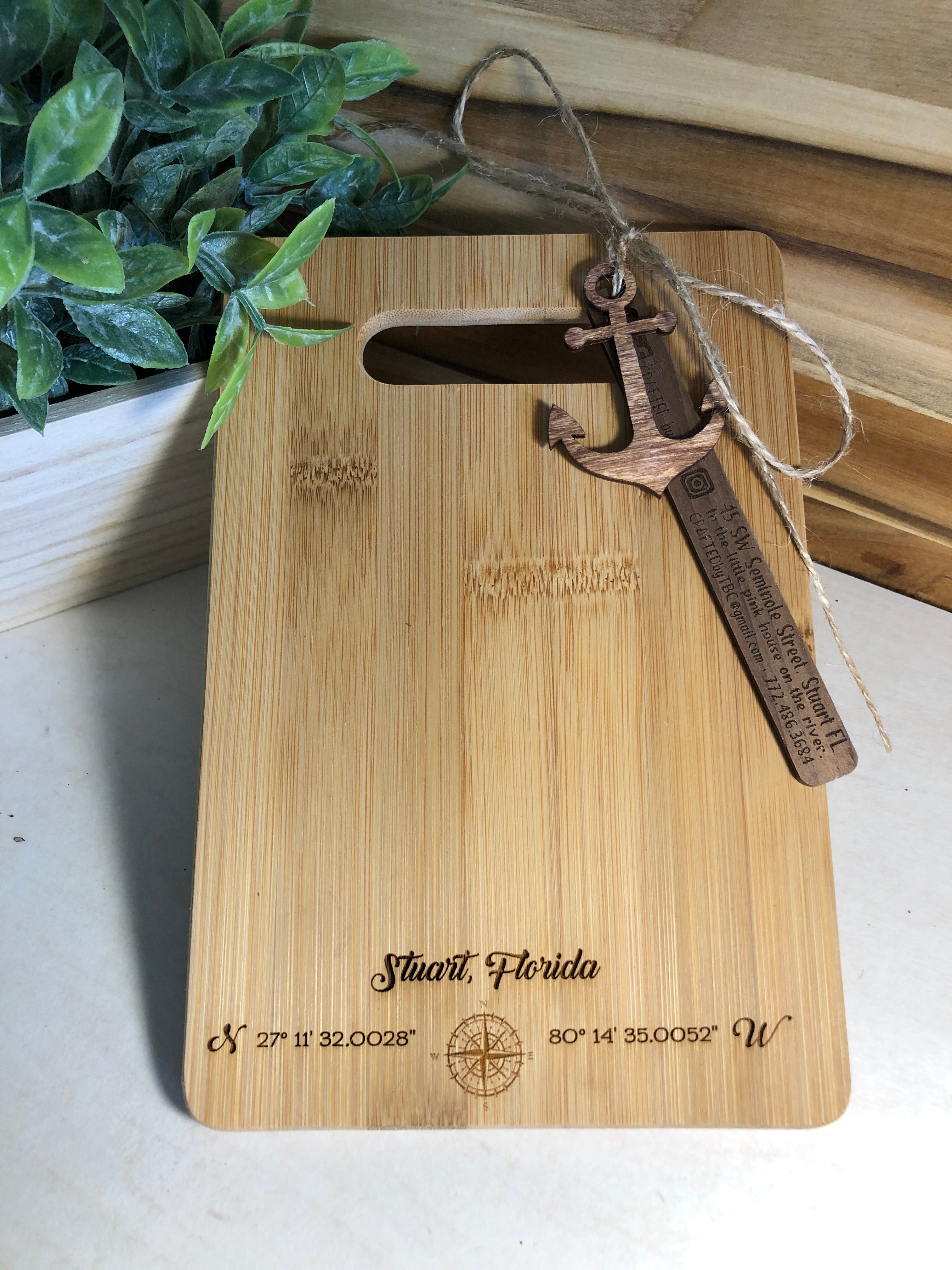 Nautical Coordinates Cutting Board – craftedthestore
